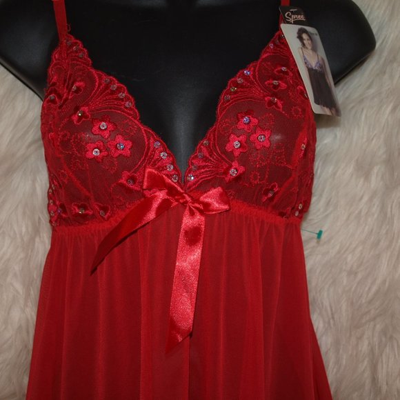 Spree | Intimates & Sleepwear | New Red Lingerie Size M By Spree Sheer ...